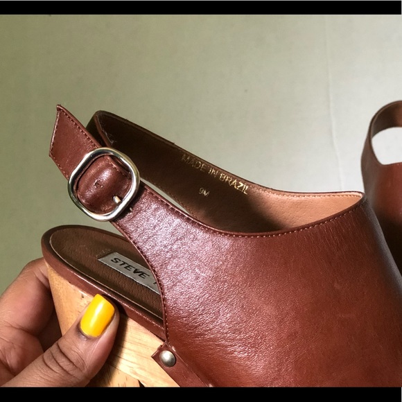 Steve Madden | Shoes | Steve Madden Slngshut Leather Platform Clogs ...